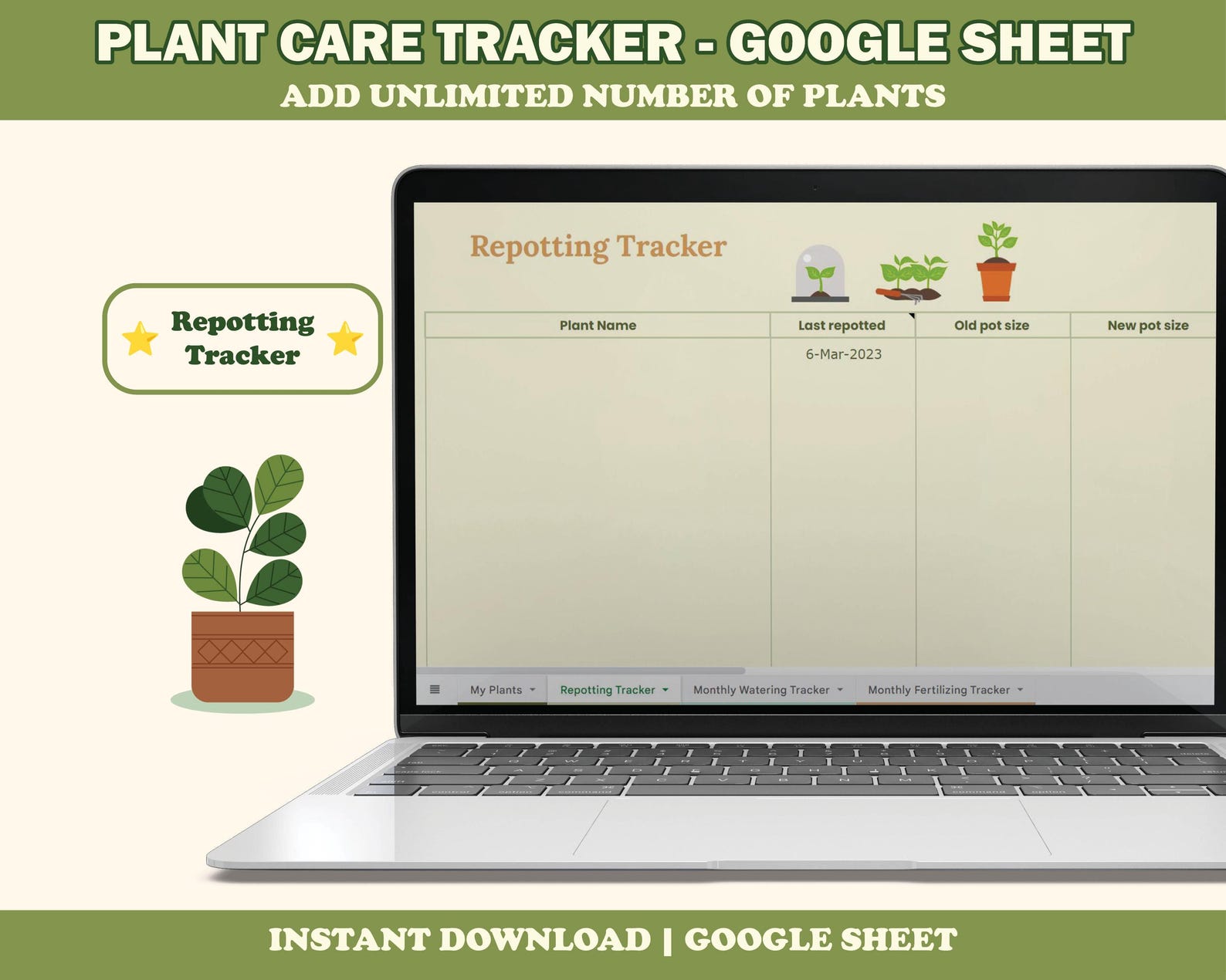 Plant Care Tracker Spreadsheet | Plant Planner | Plant Care Tracker ...