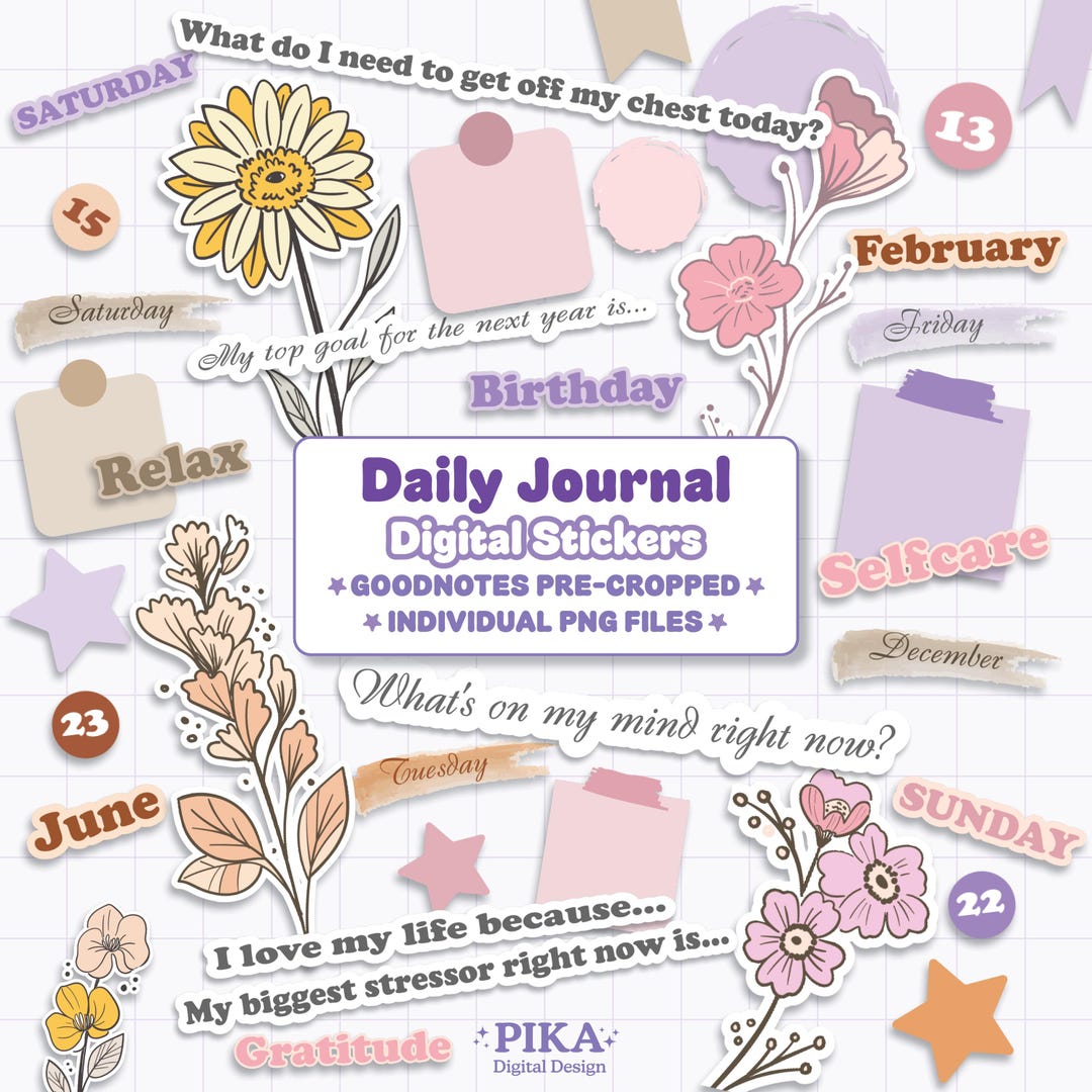 Digital Journal Stickers, Stickers for Journaling, Bullet Journal ...