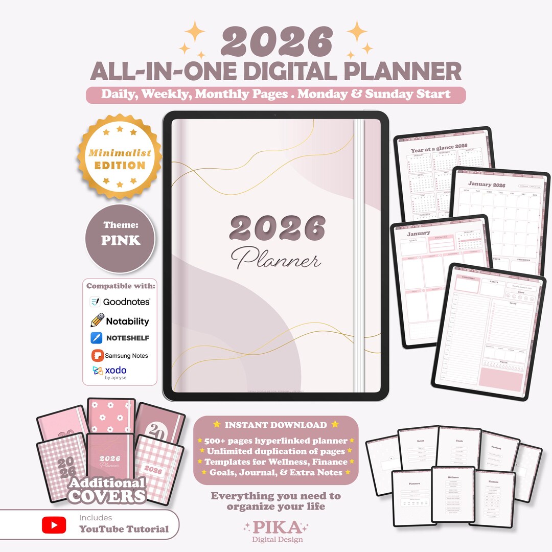 Digital Planner 2026, Dated Digital Planner, Goodnotes Notability ...