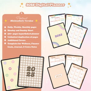 2025 Dated Digital Planner Bundle, Daily Digital Journal, Digital ...