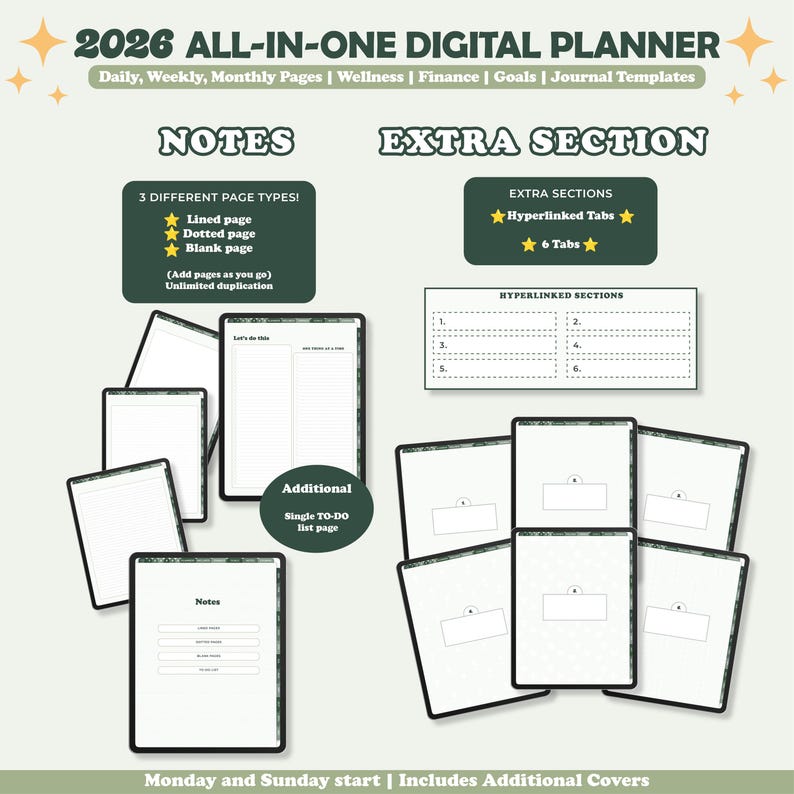 Digital Planner 2026, Dated Digital Planner, Goodnotes Notability ...
