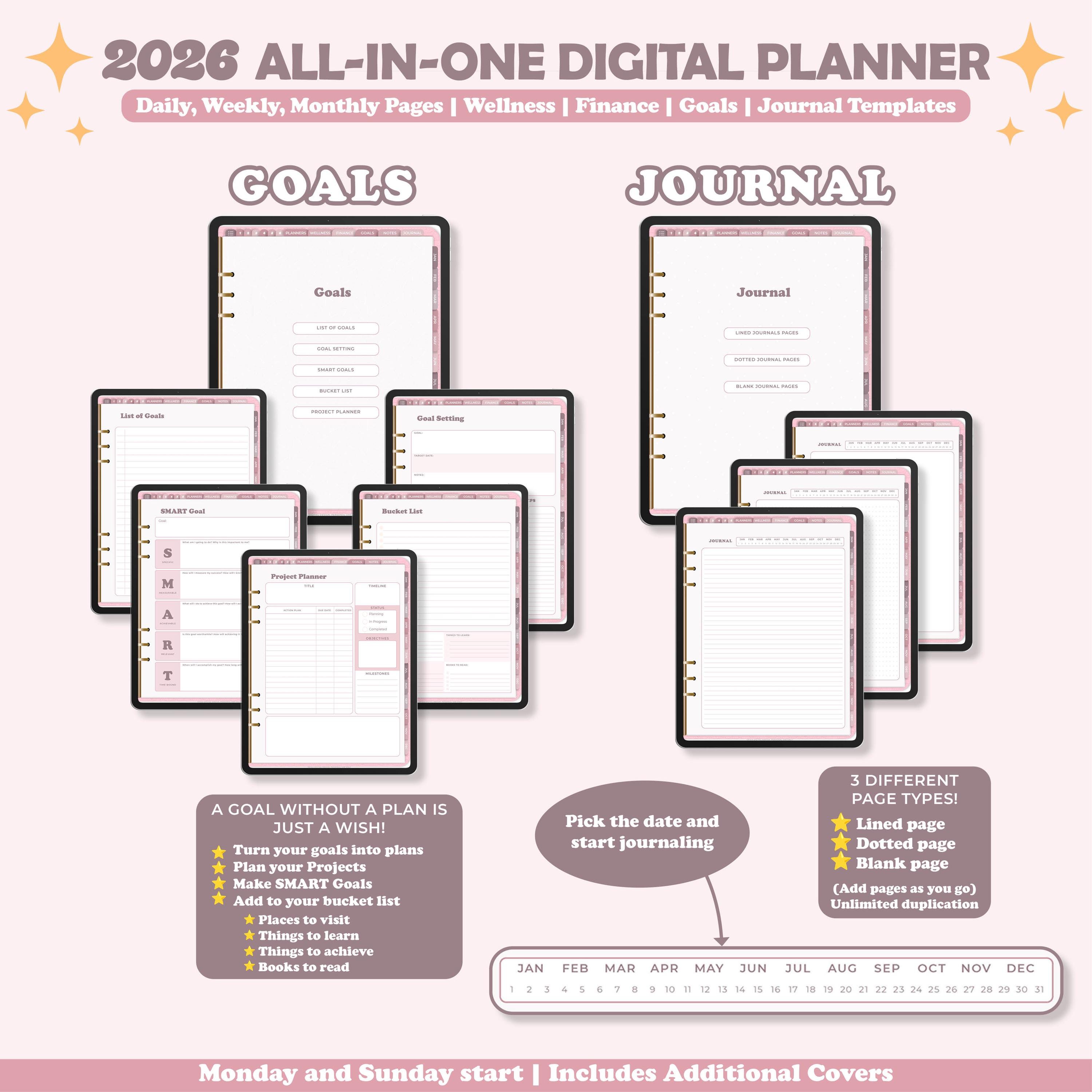Digital Planner 2026, Dated Digital Planner, Goodnotes Notability ...