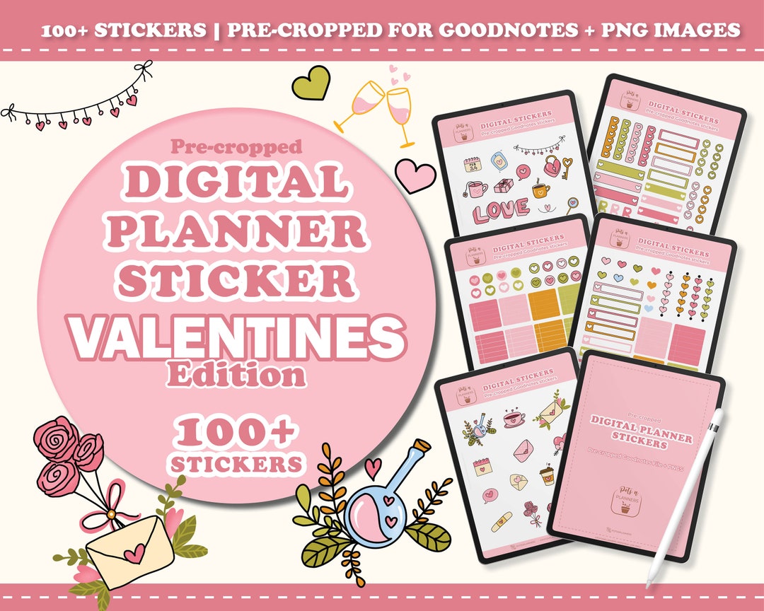 Valentine's Day Digital Stickers | Valentines Digital Stickers | Pink ...