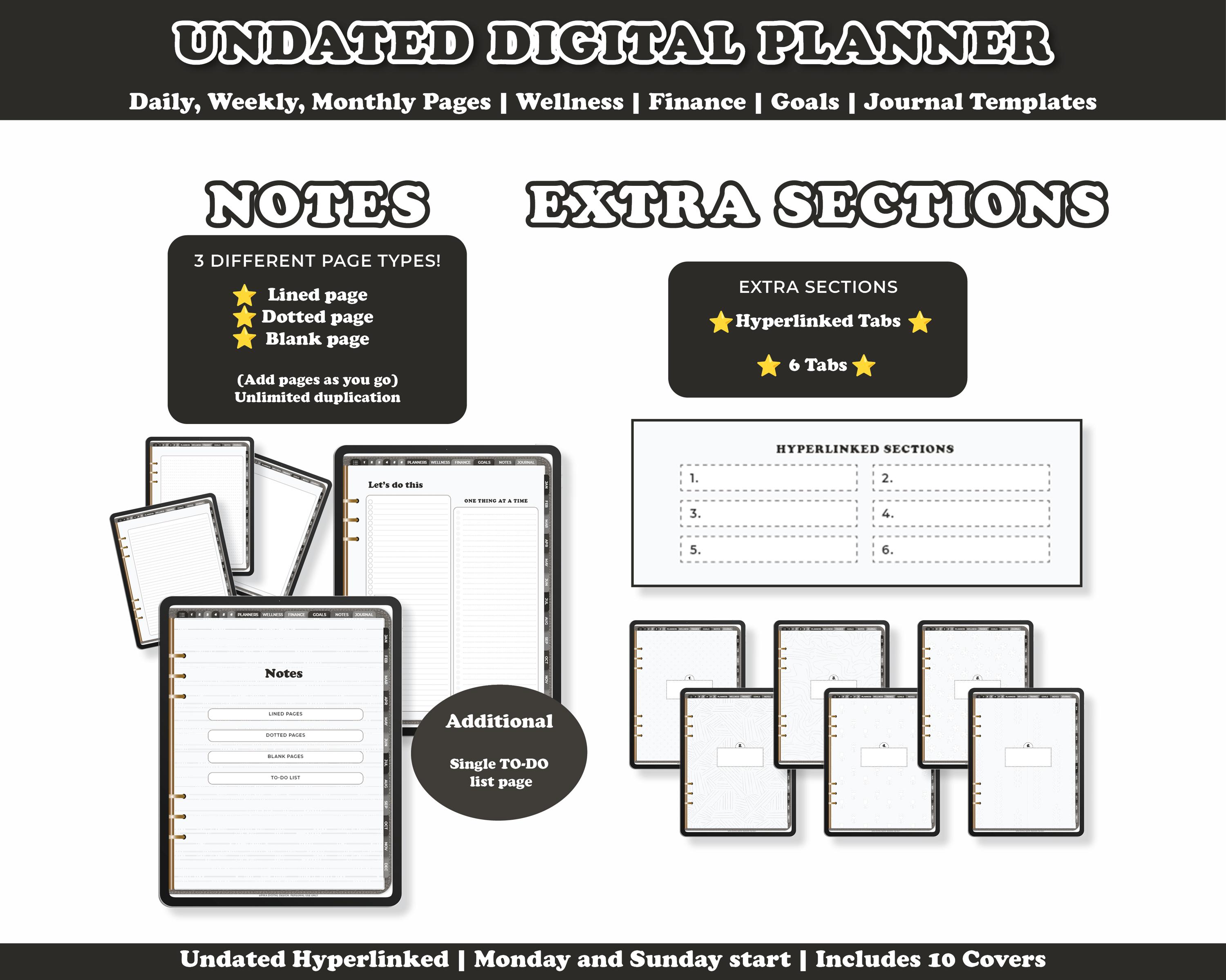 Digital Planner Undated, Digital Planner, Goodnotes Notability Digital ...