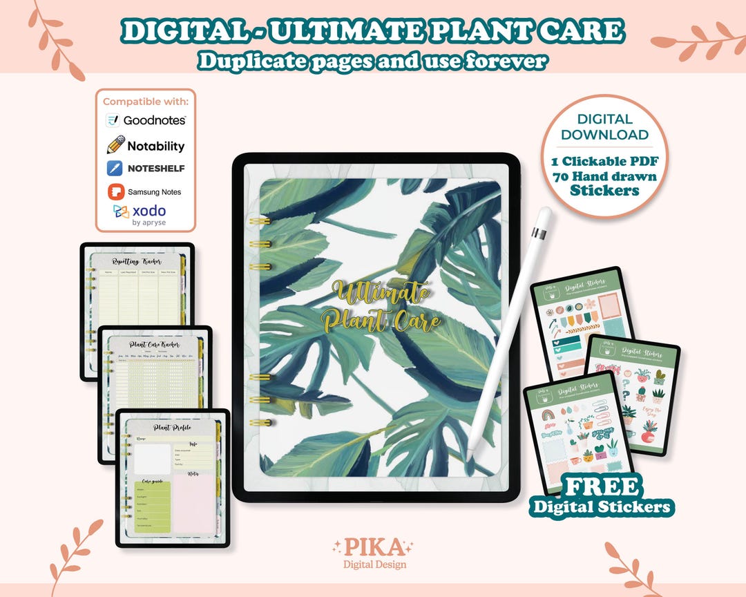 Digital Plant Care Planner, Plant Care Tracker, Digital Planner, iPad ...