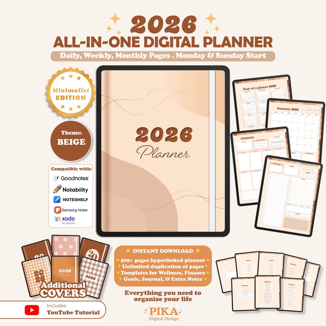 Digital Planner 2026, Dated Digital Planner, Goodnotes Notability,daily ...