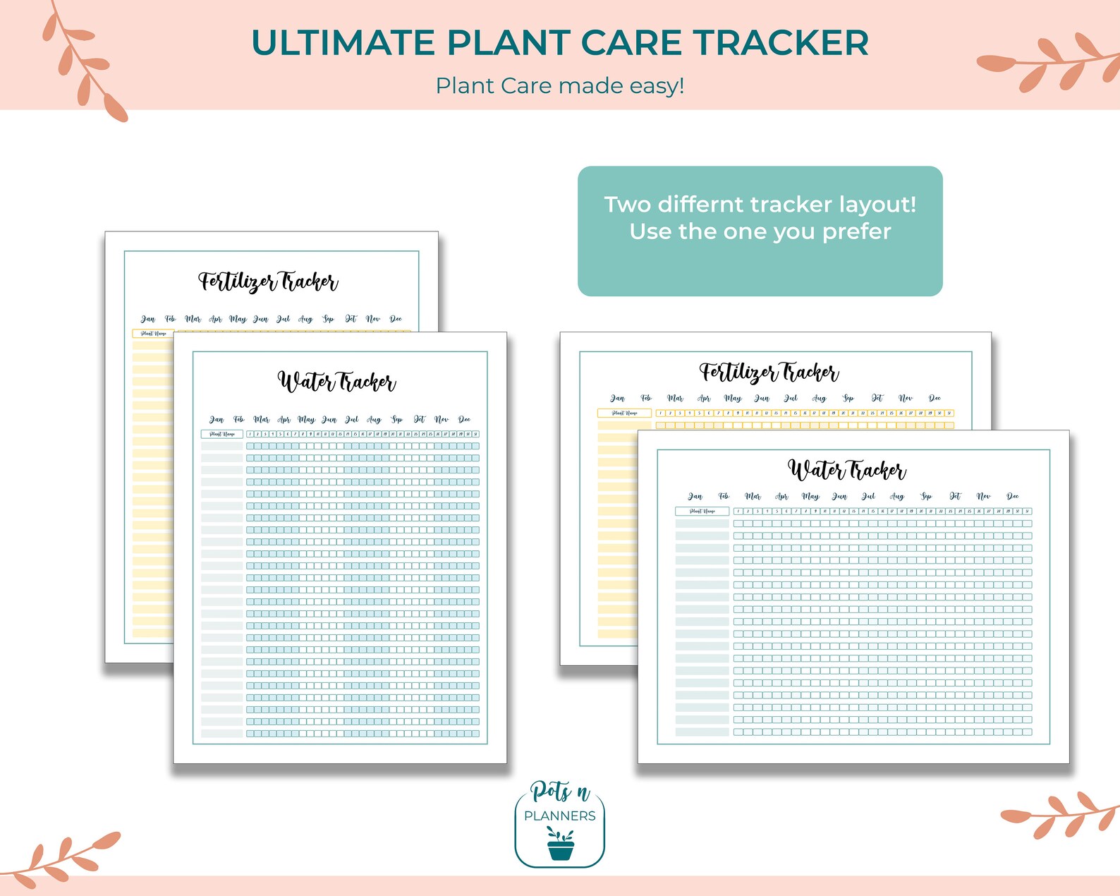Plant Planner Printable Plant Care Tracker Digital Download Printable ...