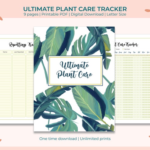 Plant Care Tracker DIGITAL DOWNLOAD Printable Plant Chart - Etsy