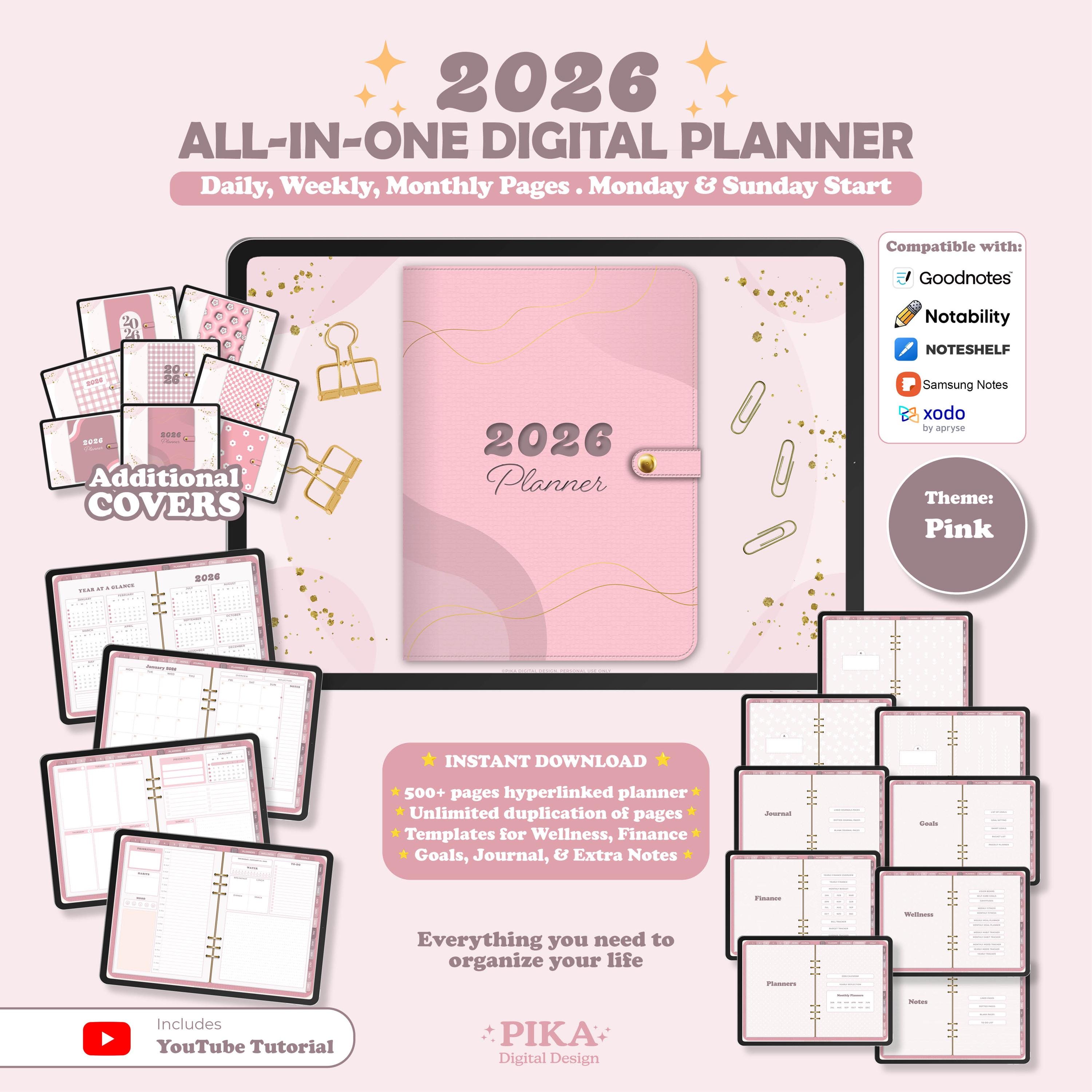 Digital Planner 2026, Dated Digital Planner, Goodnotes Notability ...