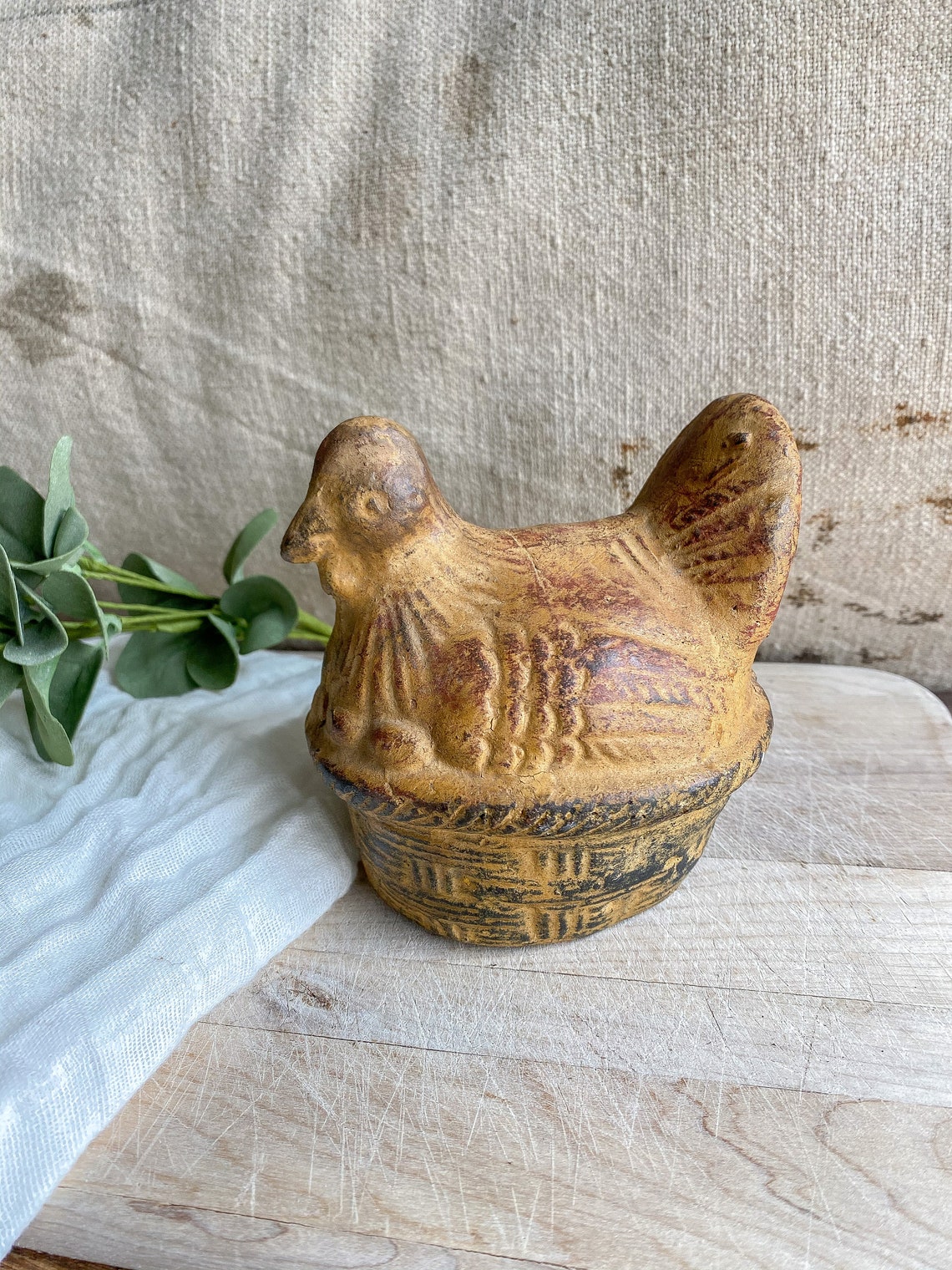 Primitive Mexico Terra Cotta Nesting Hen Bank Figurine / | Etsy