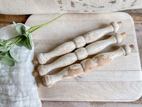 Set of 3 Architectural Salvage Wood Spindles / chippy decor / | Etsy