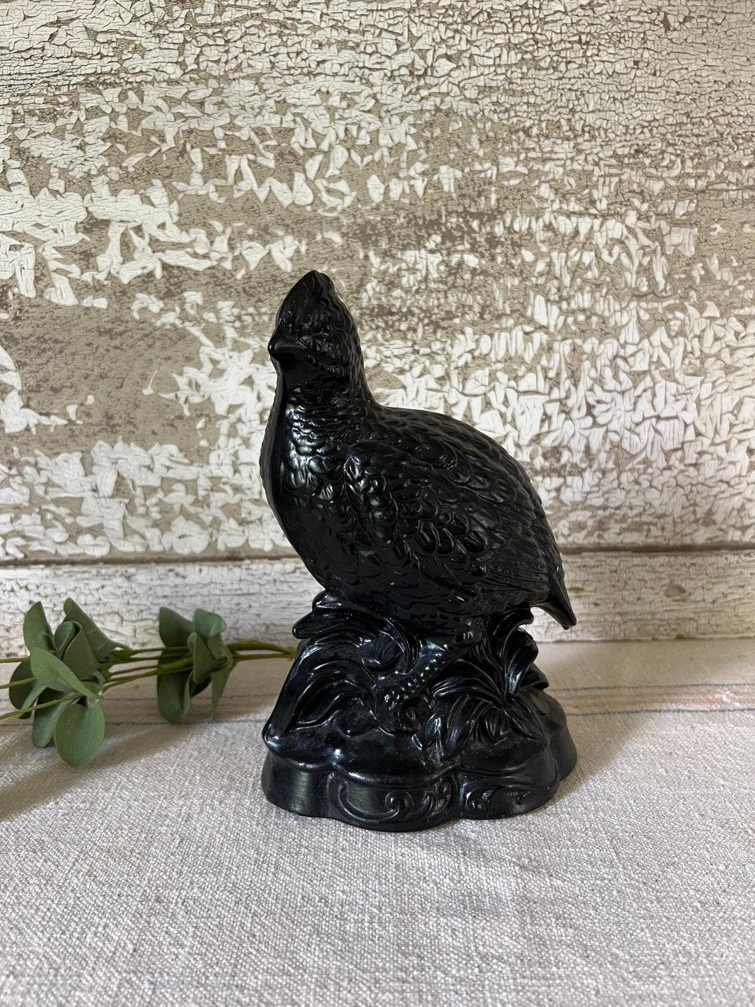 Vintage Black Ceramic Quail / Vintage Decor / Birds / Quail Decor ...