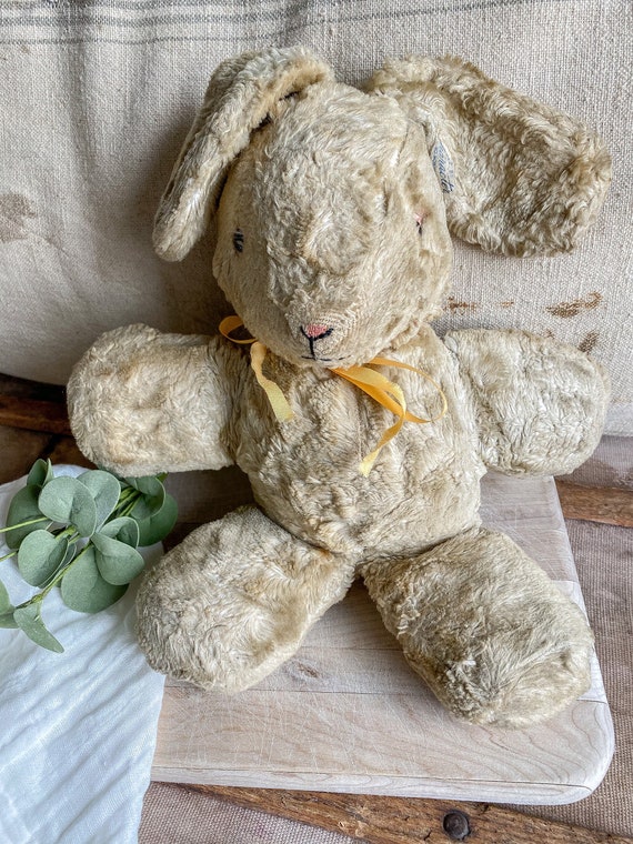 Vintage Stuffed Animal Bunny / Vintage Decor / Bunny Decor / | Etsy