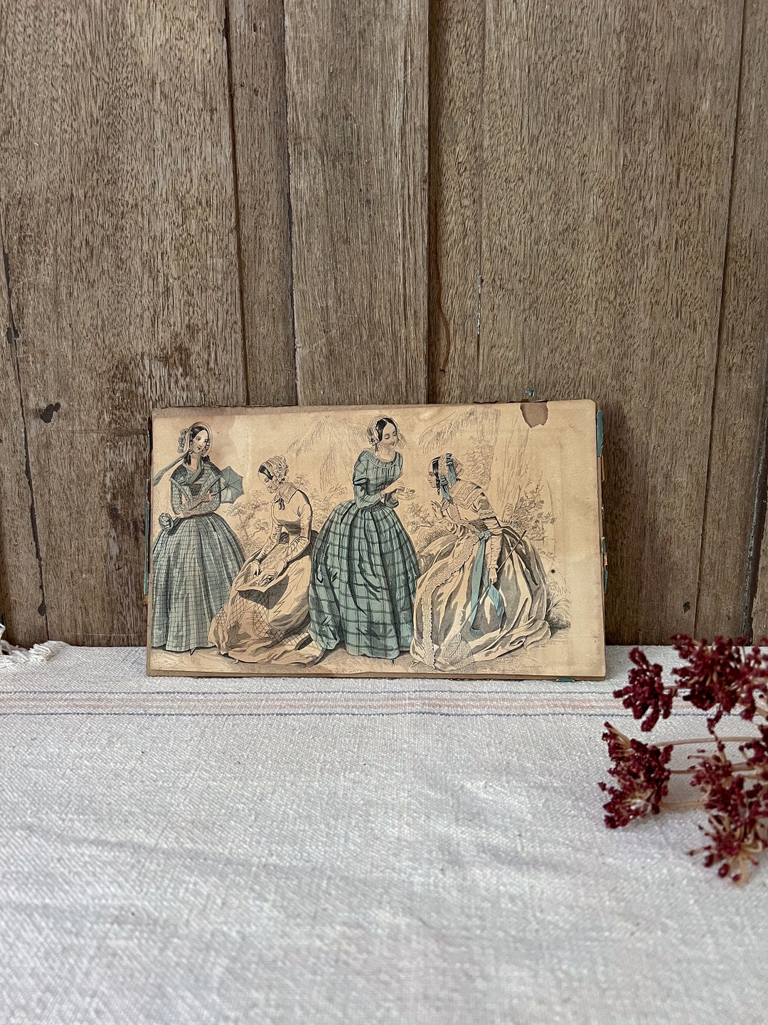 Antique Litho Victorian Ladies Print 1800s / Antique Print / Victorian ...