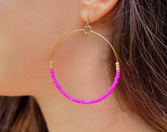 Hot Pink Earrings - Etsy