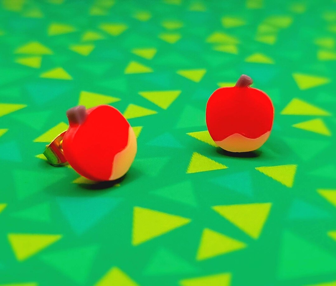 Island Apple Earrings / ACNH Accessories/ Gamer Jewelry /cute Stud ...