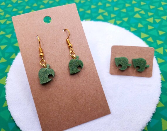 Animal crossing leaf earrings store