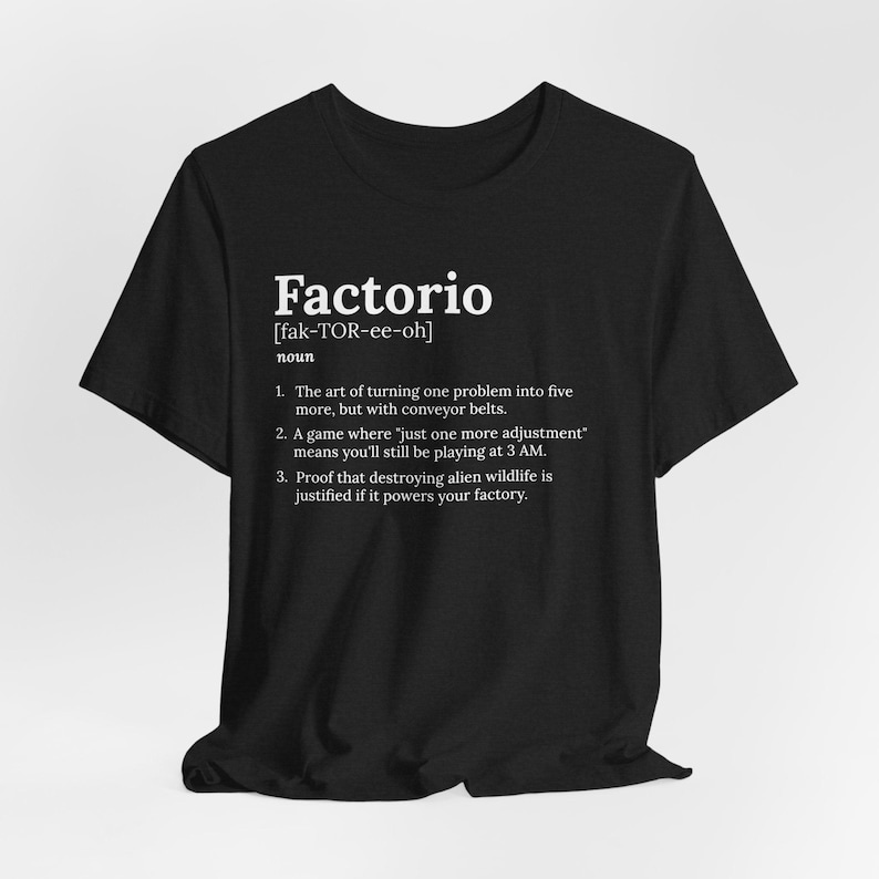 Factorio Game Definition Tee, Gamer T-shirt, Gaming Shirt, Video Game ...