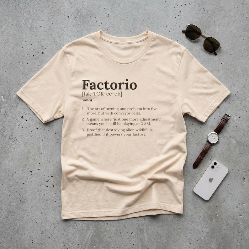 Factorio Game Definition Tee, Gamer T-shirt, Gaming Shirt, Video Game ...