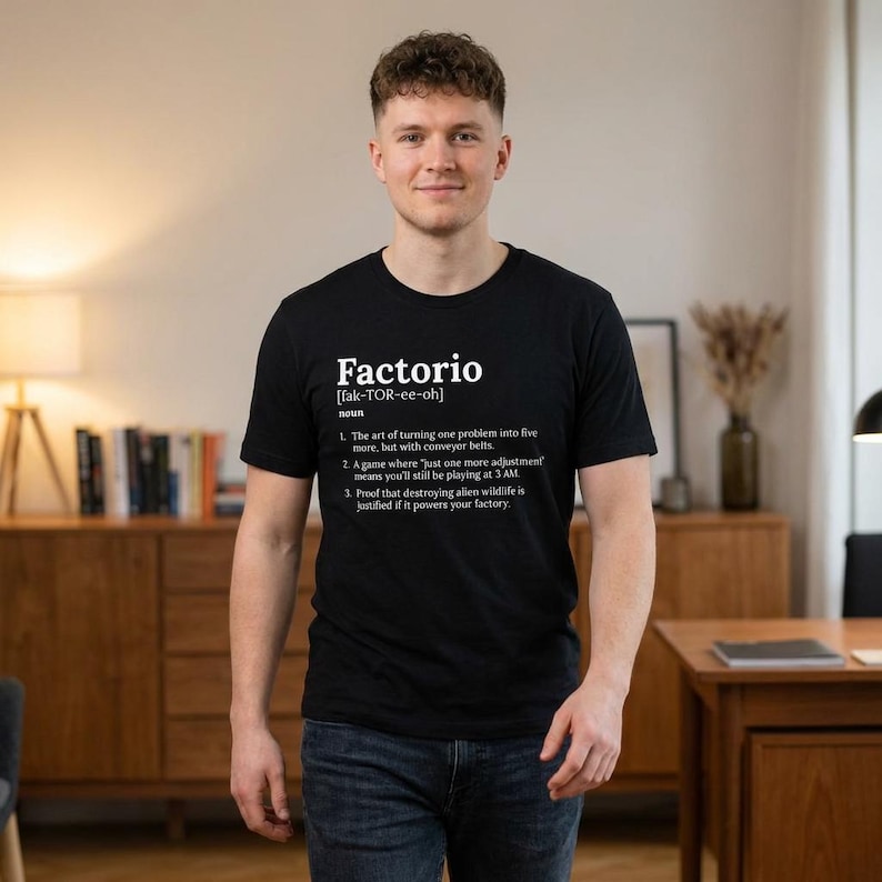 Factorio Game Definition Tee, Gamer T-shirt, Gaming Shirt, Video Game ...