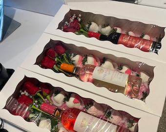 Rose and Wine Box - Etsy