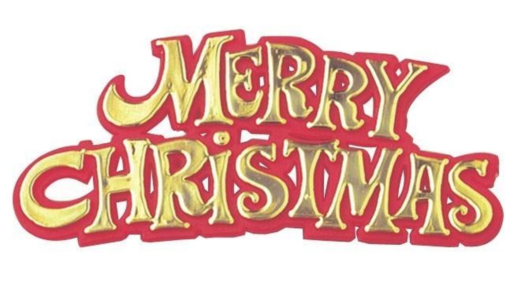 Christmas Cake Topper Motto Red Gold Merry Xmas Cake Cupcake Yule ...
