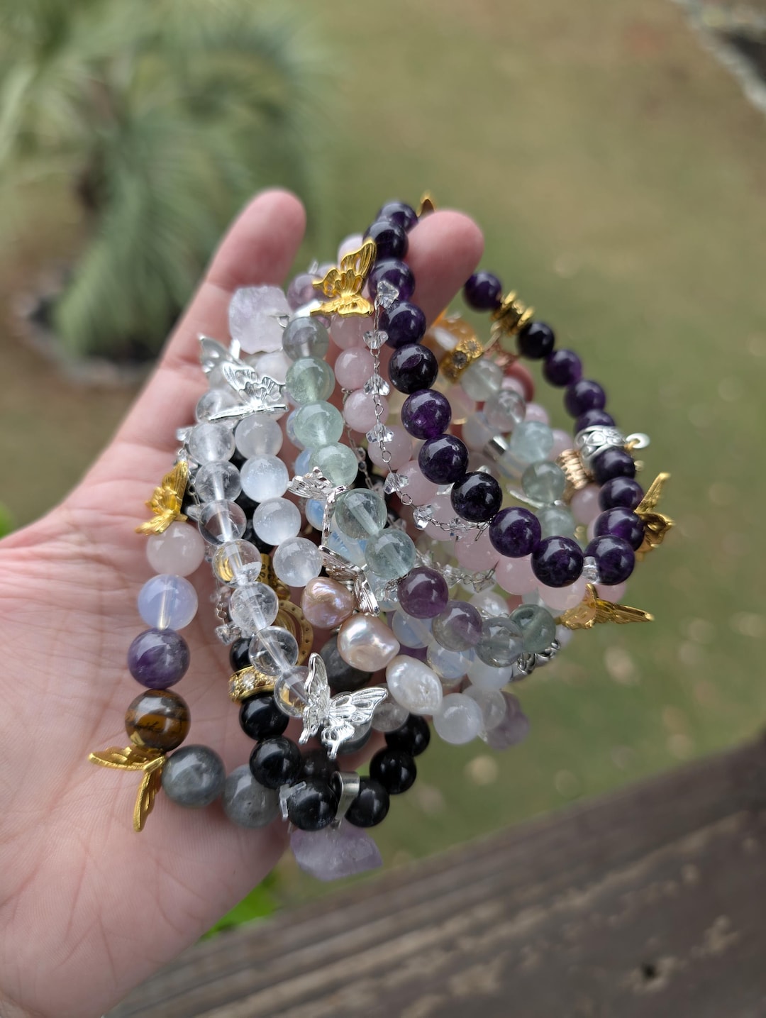 Handmade Crystal Charm Bracelets - Etsy