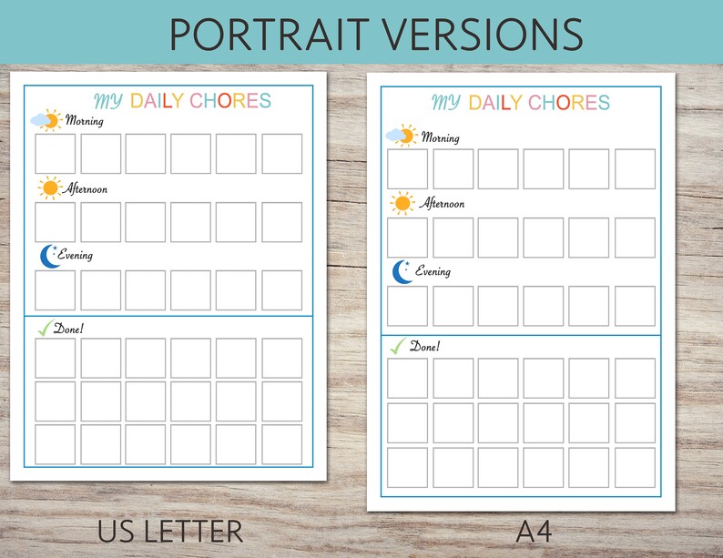 Responsibility Chore Chart for Kids Printable to Do List - Etsy