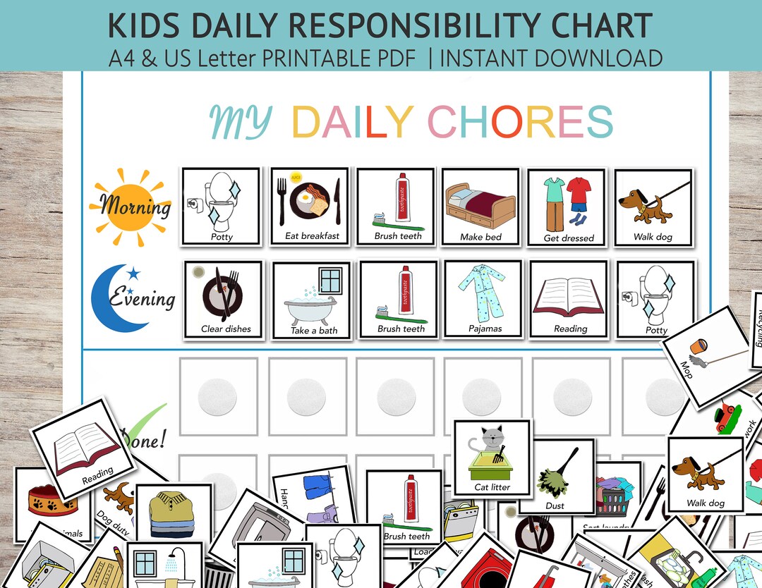 Responsibility Chore Chart for Kids Printable to Do List Child Kids ...