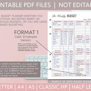 Bi-weekly Budget, 6 Formats, Printable PDF, US Letter, A4, A5, Classic ...