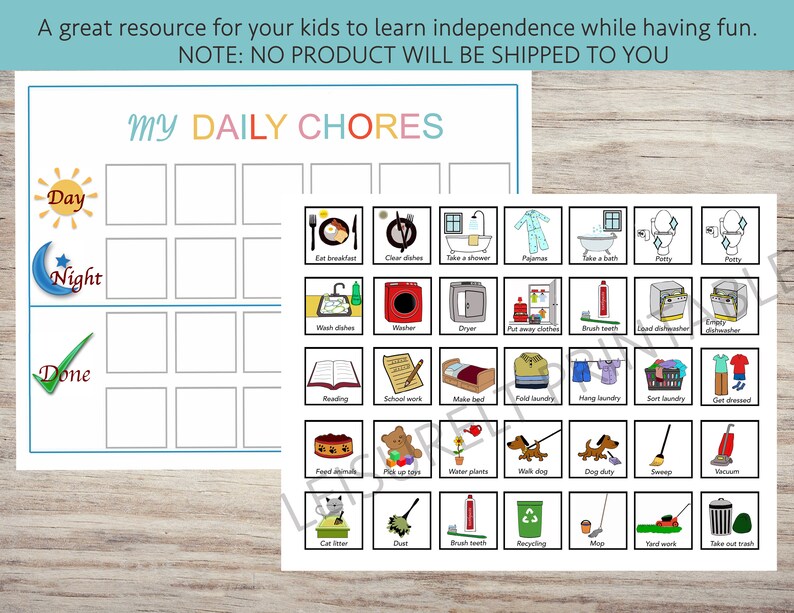 Responsibility Chore Chart for Kids Printable to Do List | Etsy