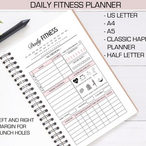 Fitness Tracker, Daily Exercise Log, Printable Planner, INSTANT ...