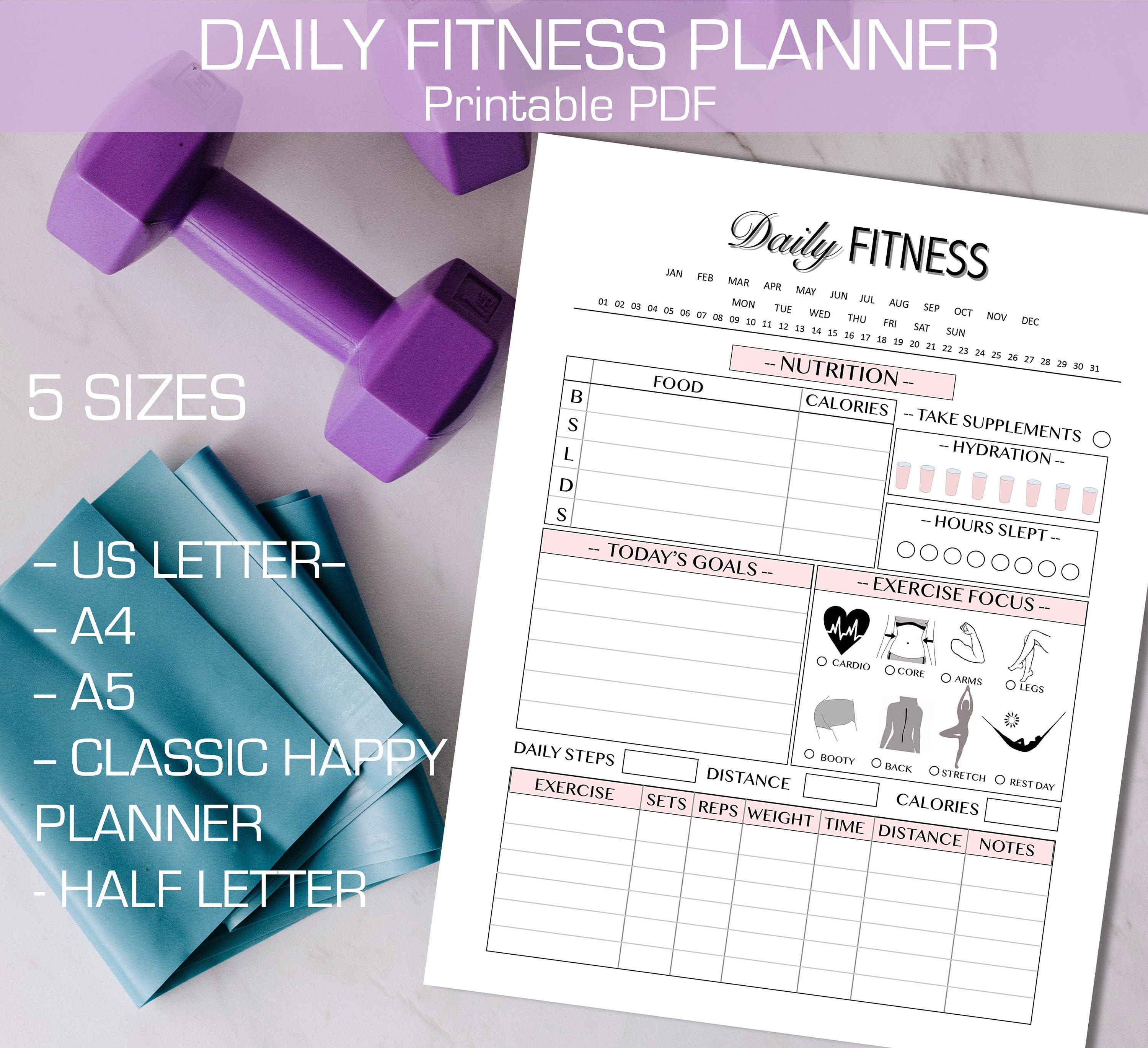 Fitness Tracker Daily Exercise Log Printable Planner Etsy fitness-tracker-daily-exercise-log-printable-planner-etsy