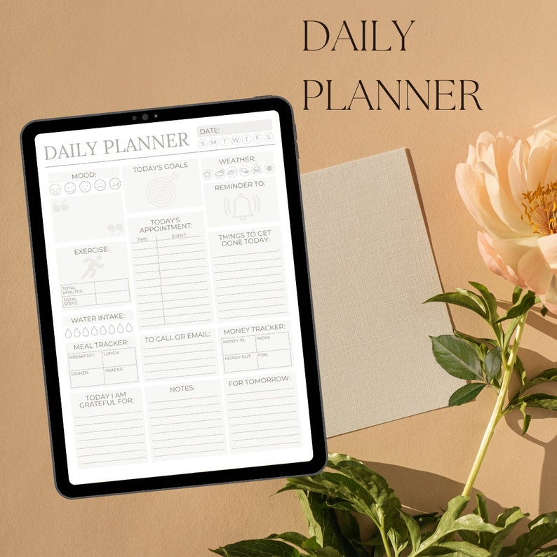 Minimalist Daily Planner Printable, Instant Download, Productivity ...