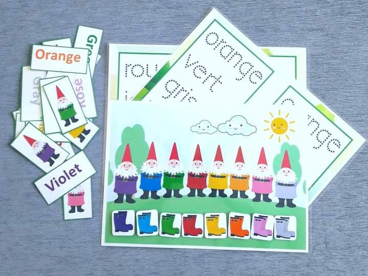 Learn Colors in French and English, PDF File to Print and Laminate ...