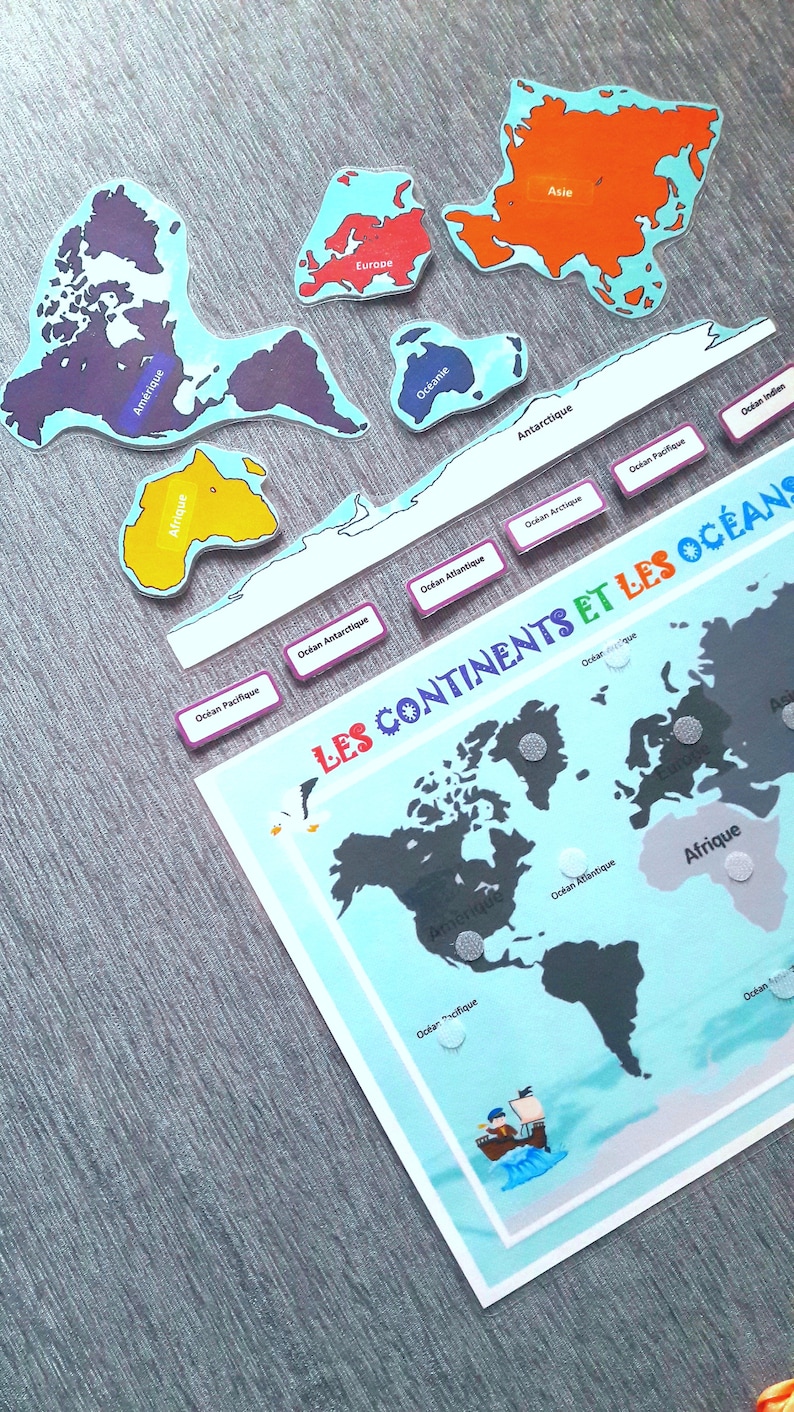 Les continents et les océans, apprendre carte des océans, carte des ...