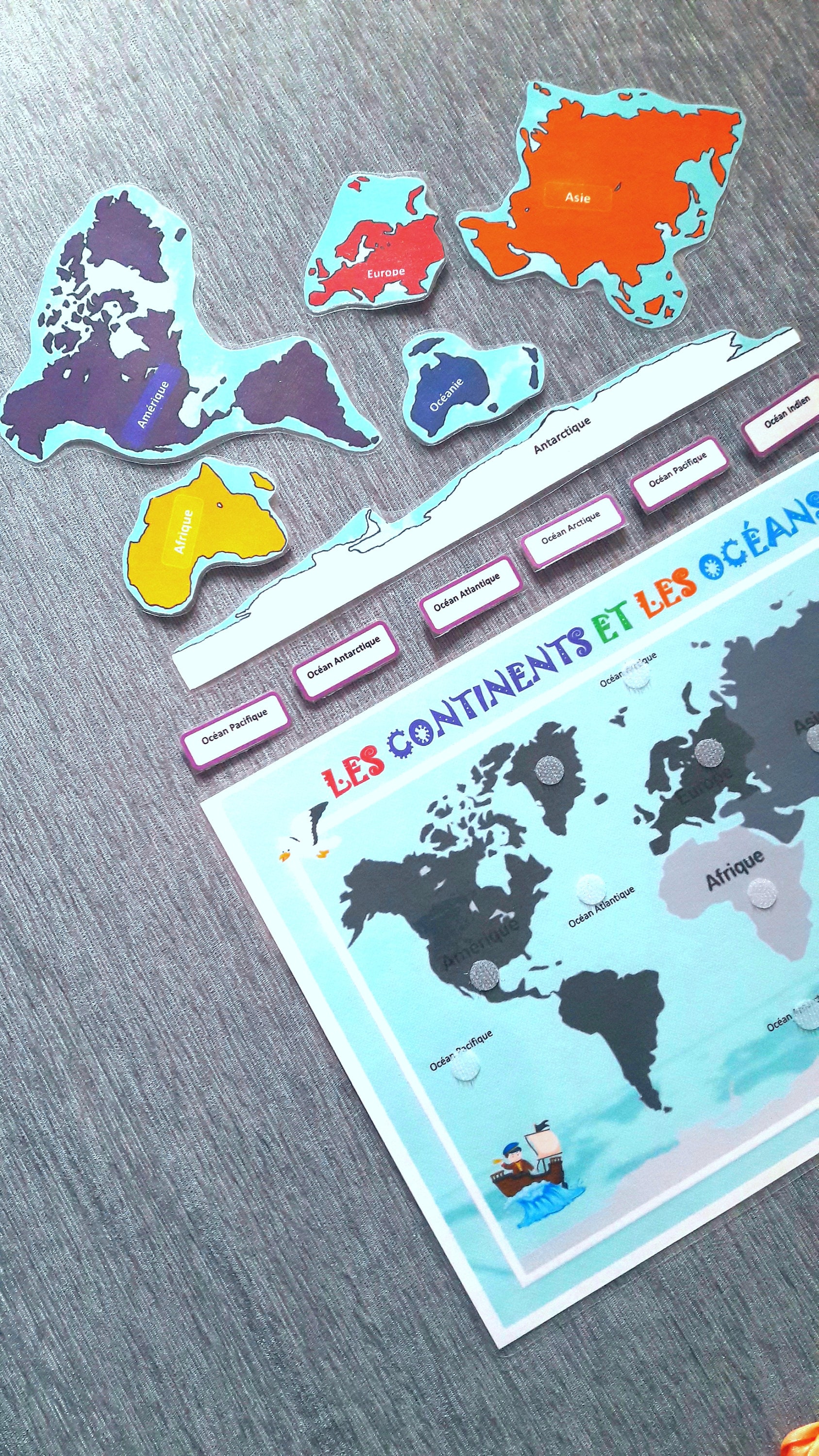 Les continents et les océans, apprendre carte des océans, carte des ...