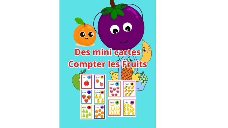 10 Mini Fruit Counting Cards, Learn to Count, Pocket Cards - Etsy