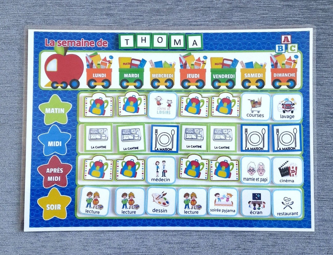 Semainier enfant , Routine enfant, Calendrier enfant, fichier PDF à ...