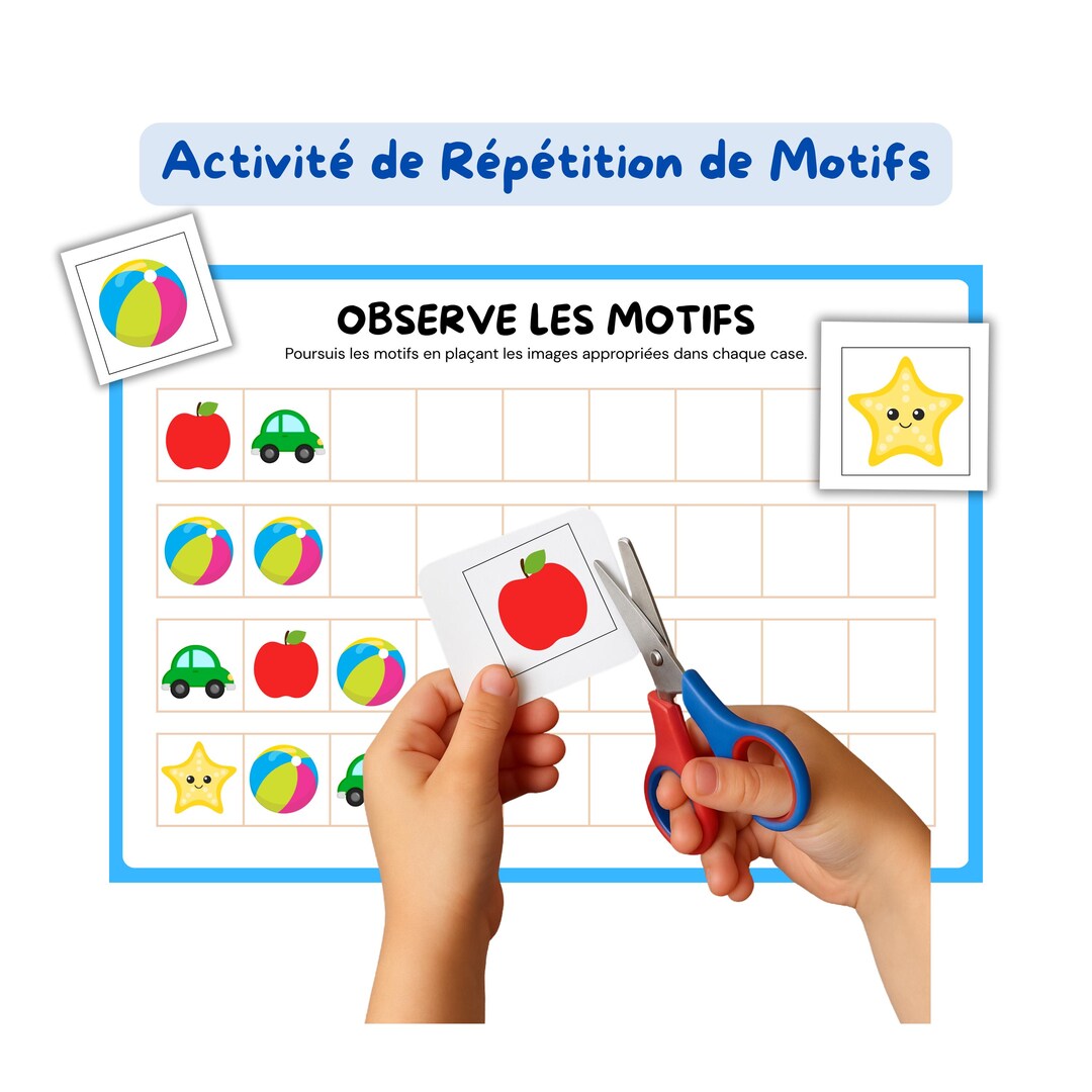 Pattern Repetition, Printable Logic Activity for Preschoolers - Etsy