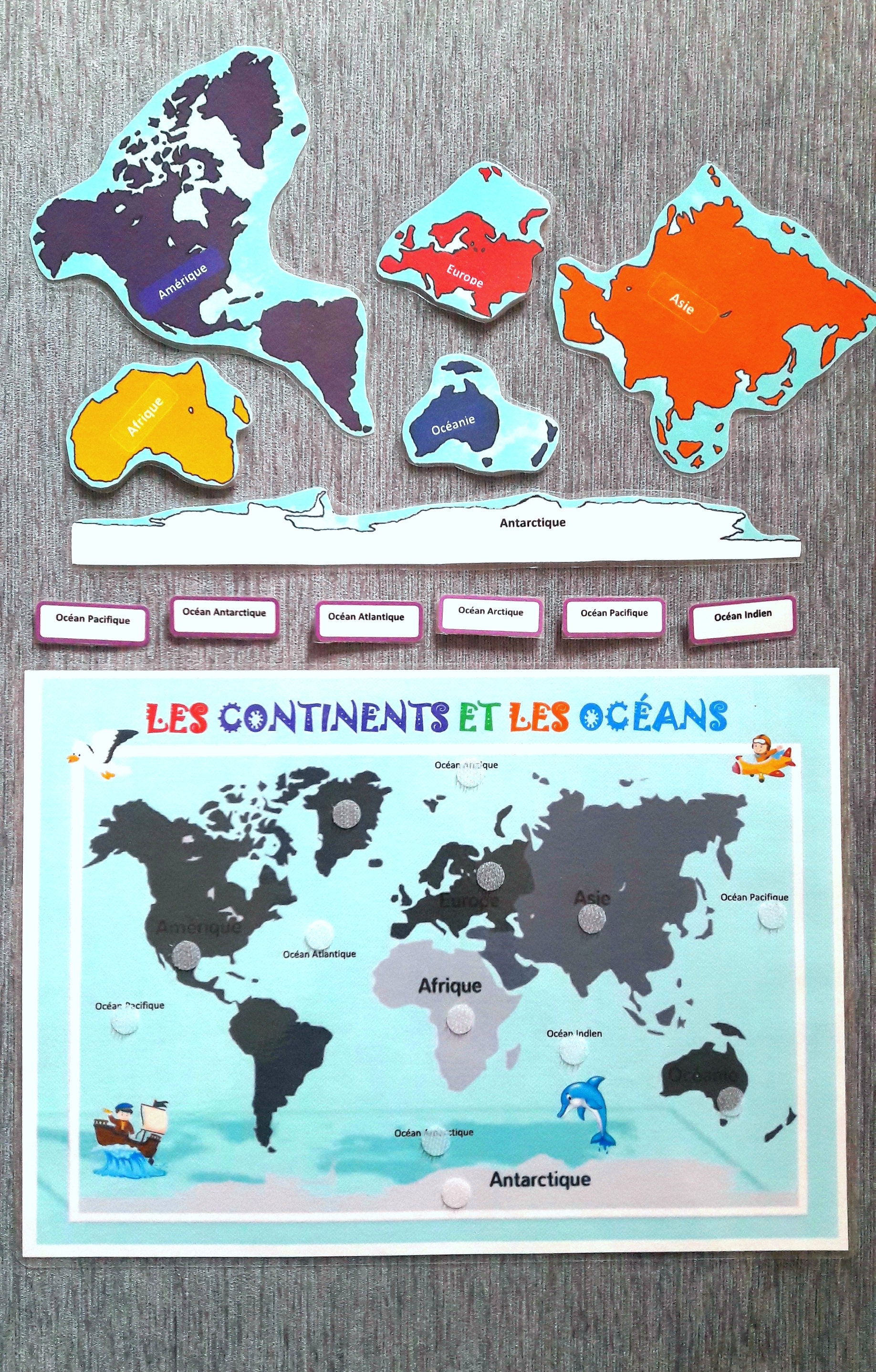 Les continents et les océans, apprendre carte des océans, carte des ...