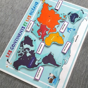 Les continents et les océans, apprendre carte des océans, carte des ...