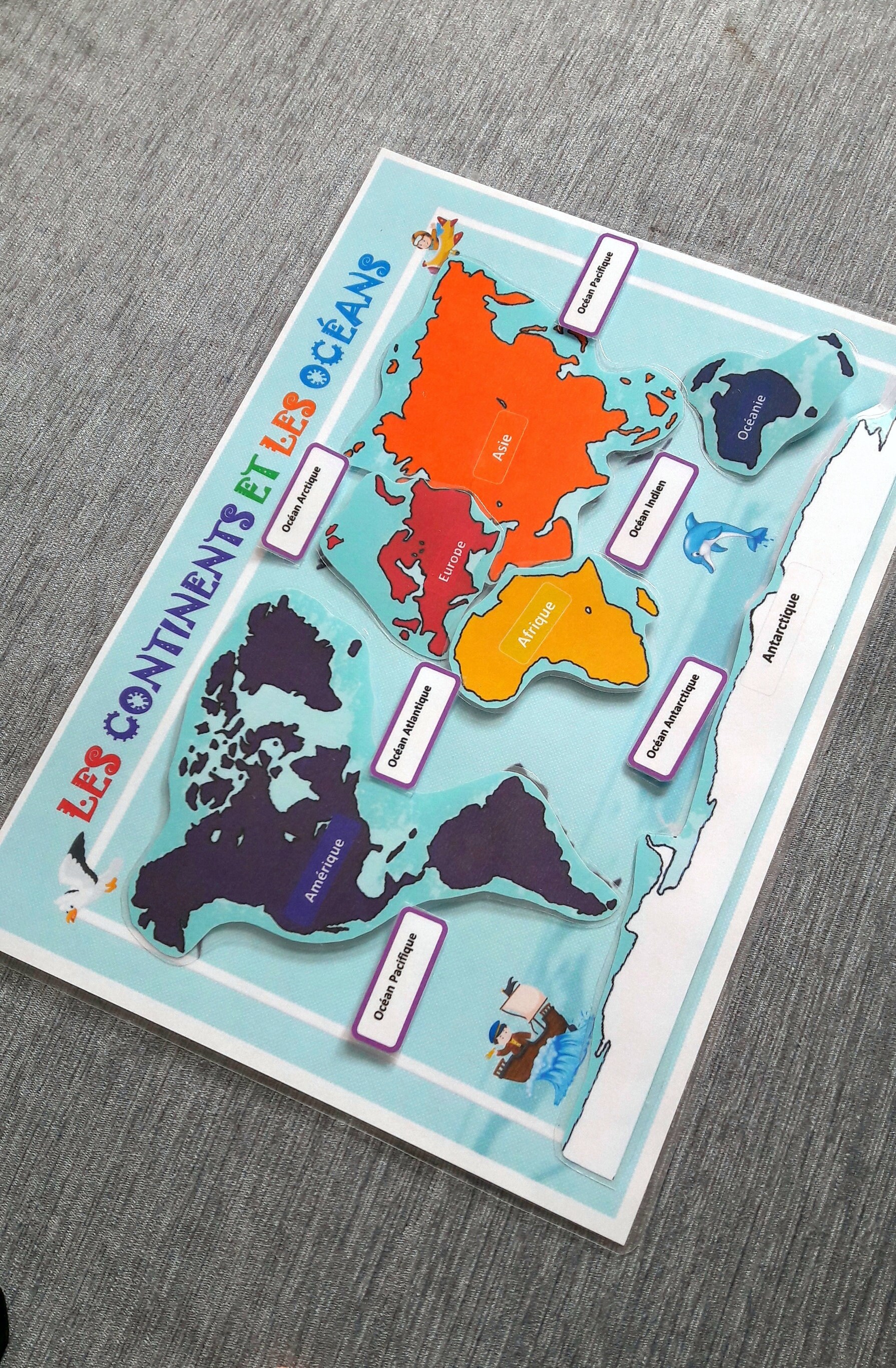 Les continents et les océans, apprendre carte des océans, carte des ...