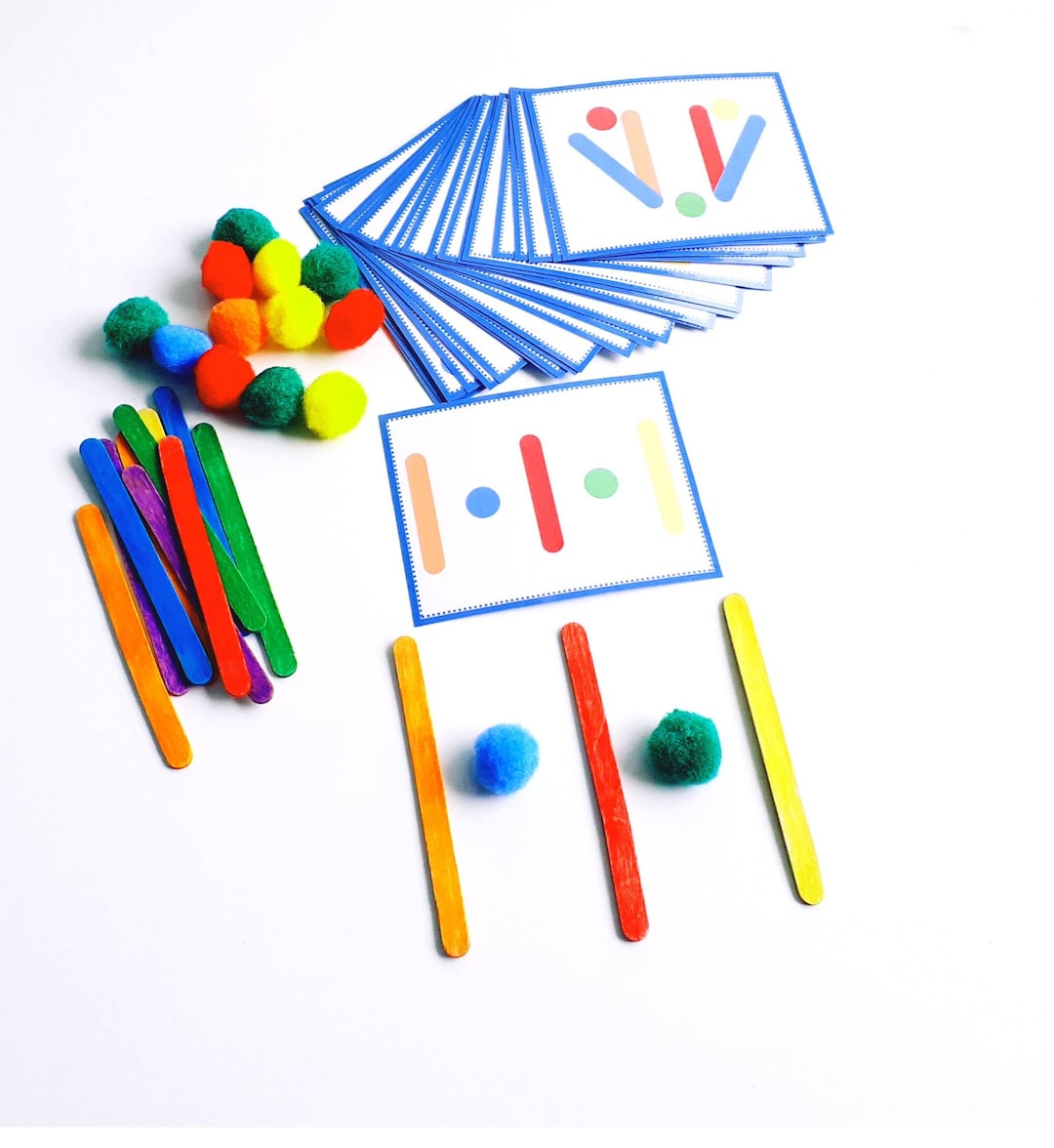 Colorful Sticks Game, Kindergarten Games to Make, Fine Motor Skills ...