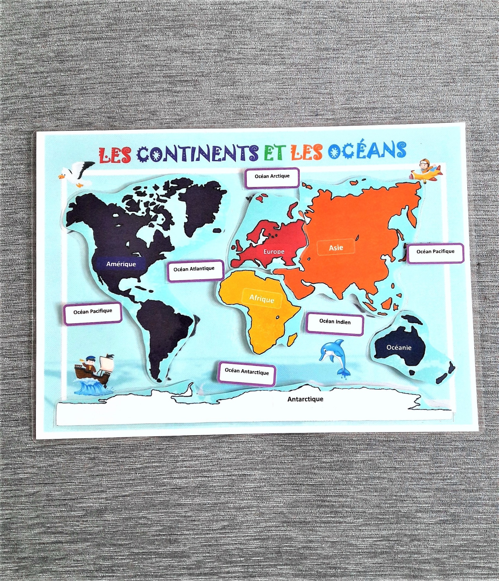 Les continents et les océans, apprendre carte des océans, carte des ...