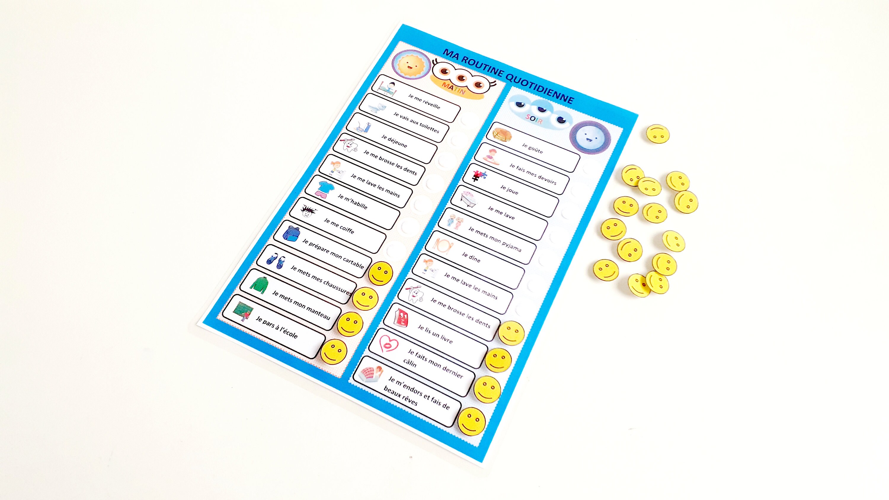 Ma routine quotidienne, Journée type, Calendrier pour enfant, Tableaux ...