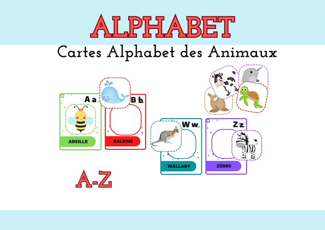 Animal Alphabet Cards, Animal ABC, ABC Cards, Alphabet Flashcards ...