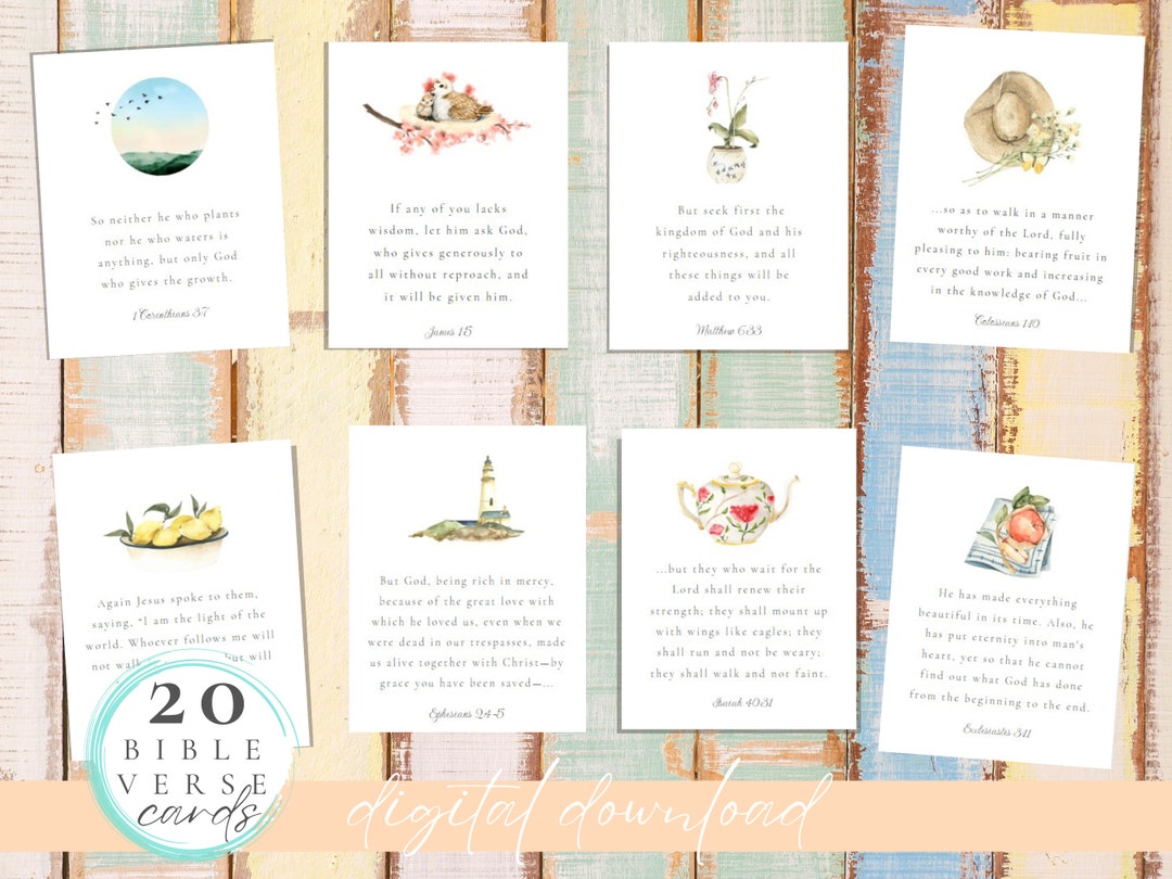 Grace & Growth Printable Scripture Cards | Spring Themed Bible Verse ...