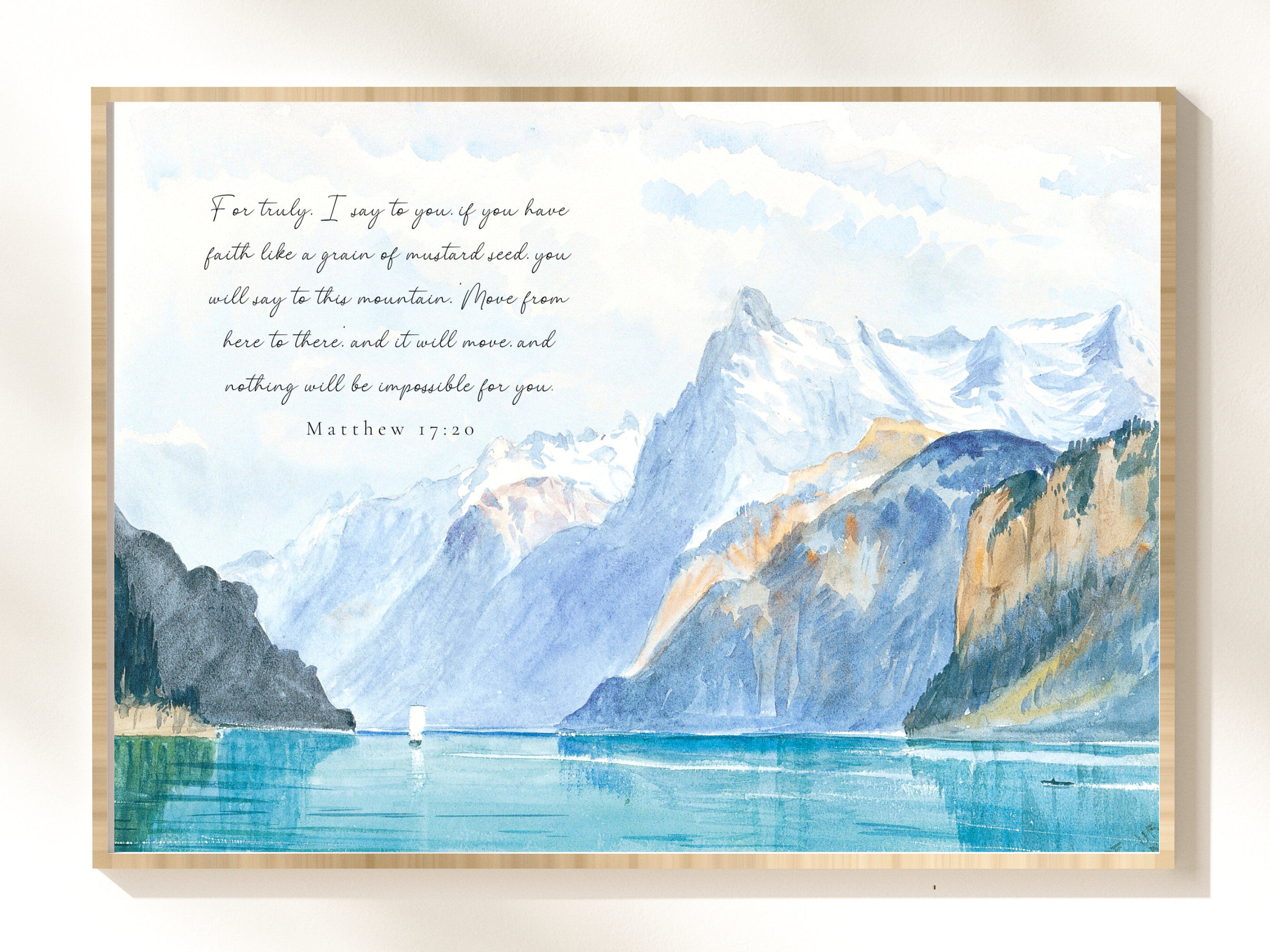 Matthew 17:20 Mustard Seed Print | Mountain Bible Verse | Faith Like A ...