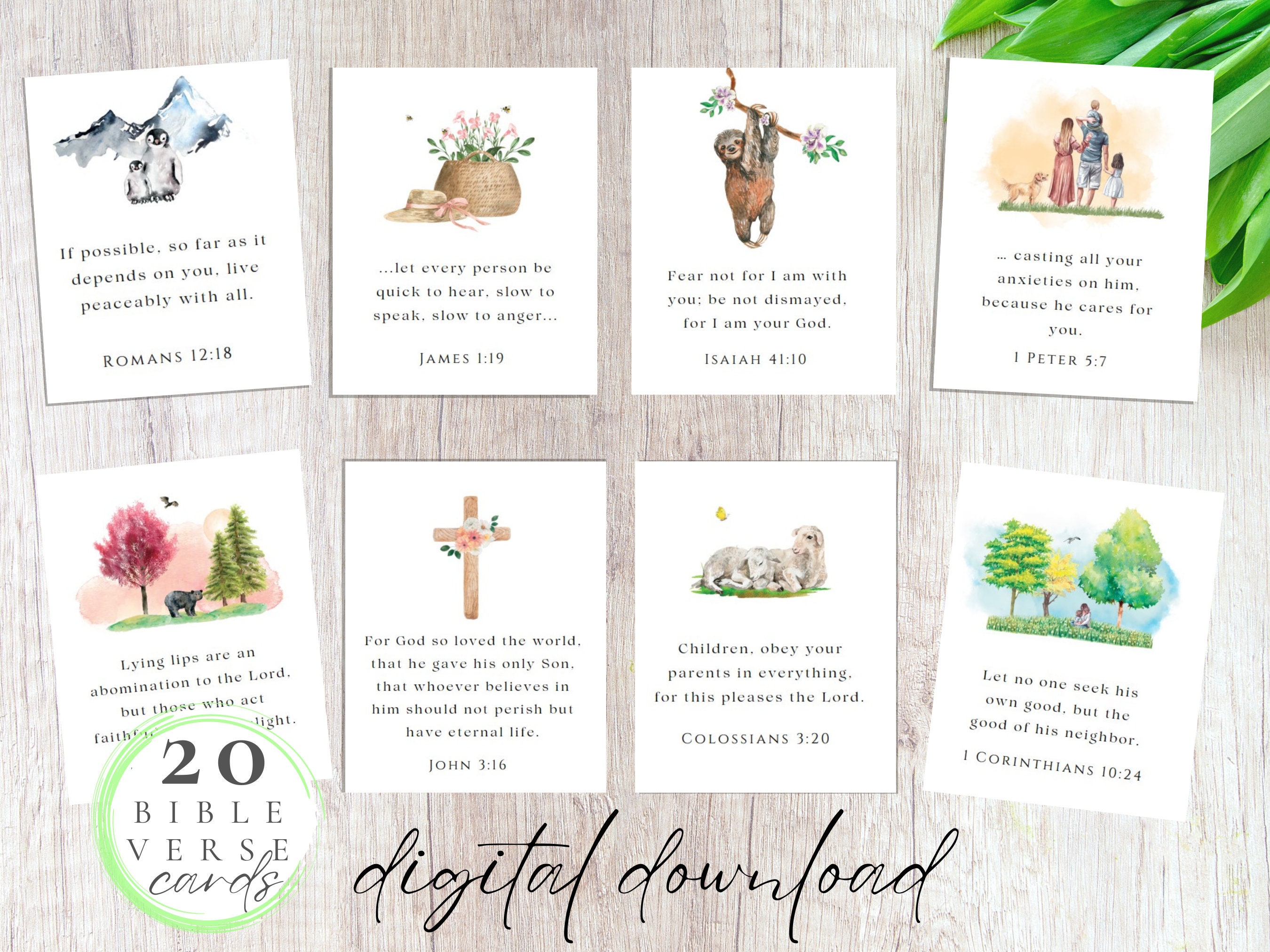 Scripture Cards for Kids Children's Bible Verse Cards - Etsy
